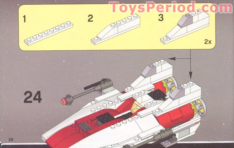 LEGO 6207 A-Wing Fighter Instructions and Parts List