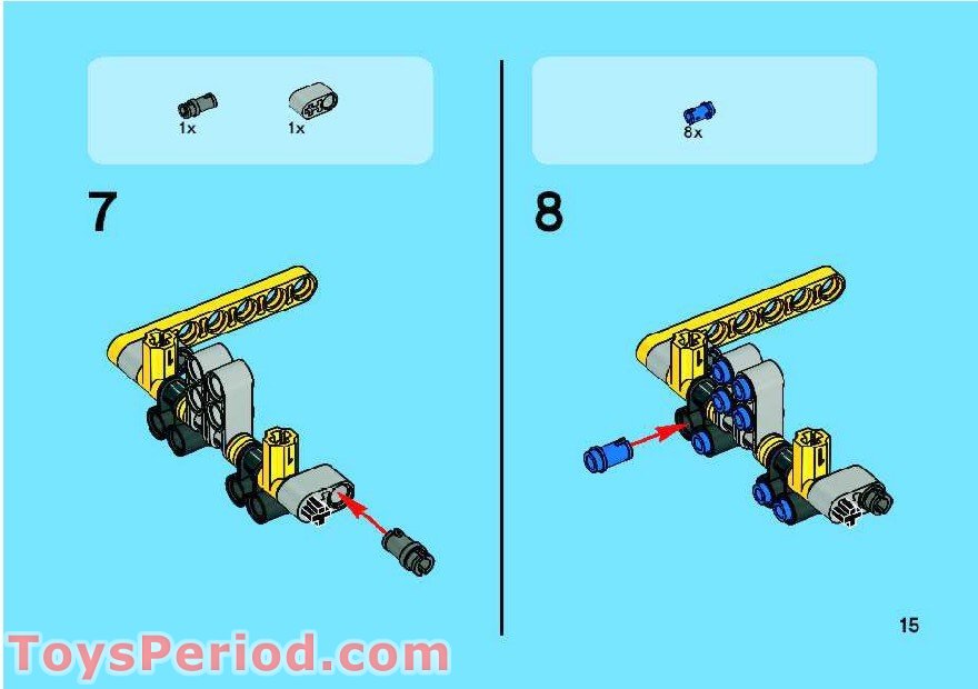 LEGO 8259 Mini Bulldozer Instructions and Parts List