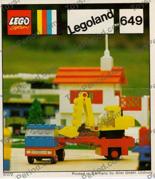 LEGO 649-1 Low Loader with Excavator Instructions and Parts List