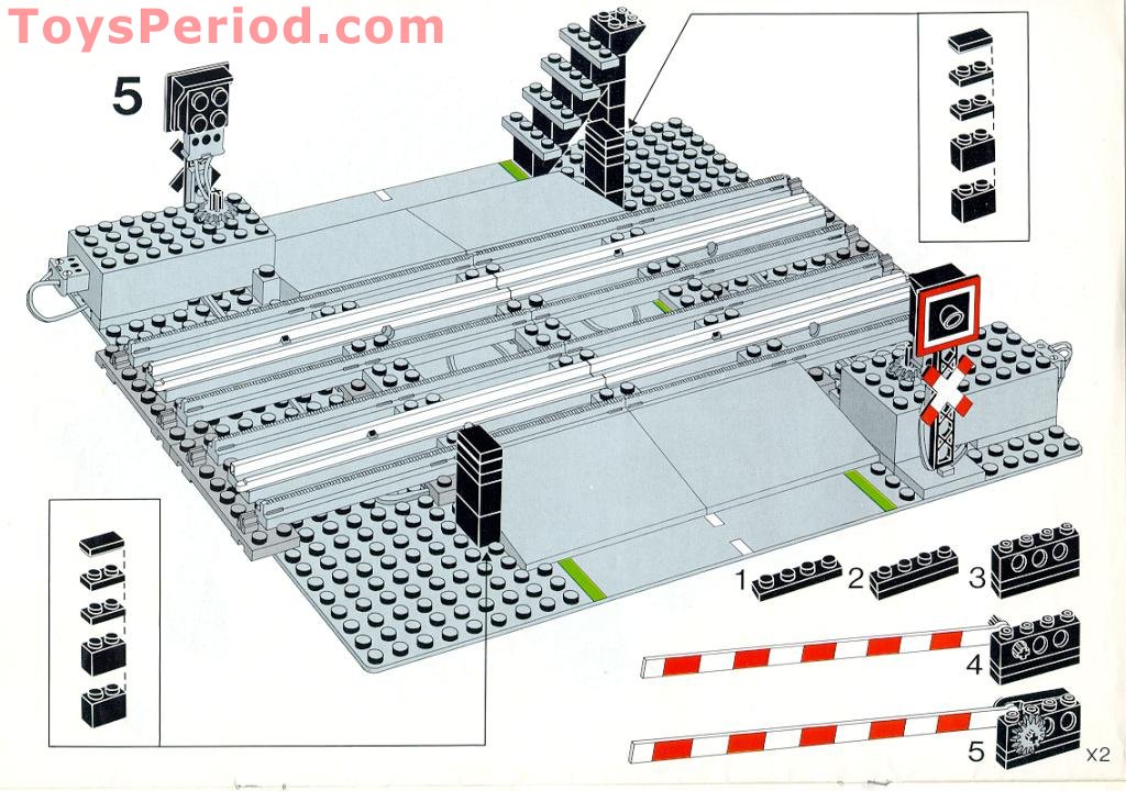 LEGO 7866 Level Crossing with Electric Gates Instructions and Parts List