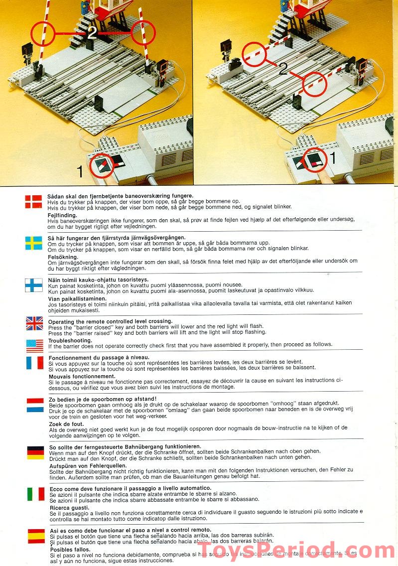 LEGO 7866 Level Crossing with Electric Gates Instructions and Parts List