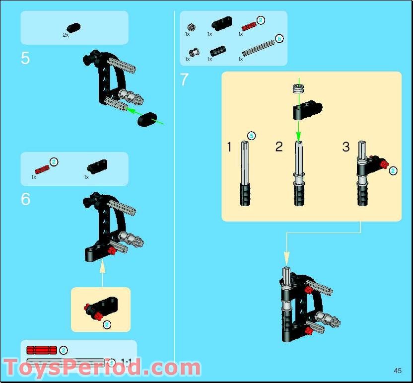LEGO 8283 Telehandler (Front End Loader) Instructions and Parts List