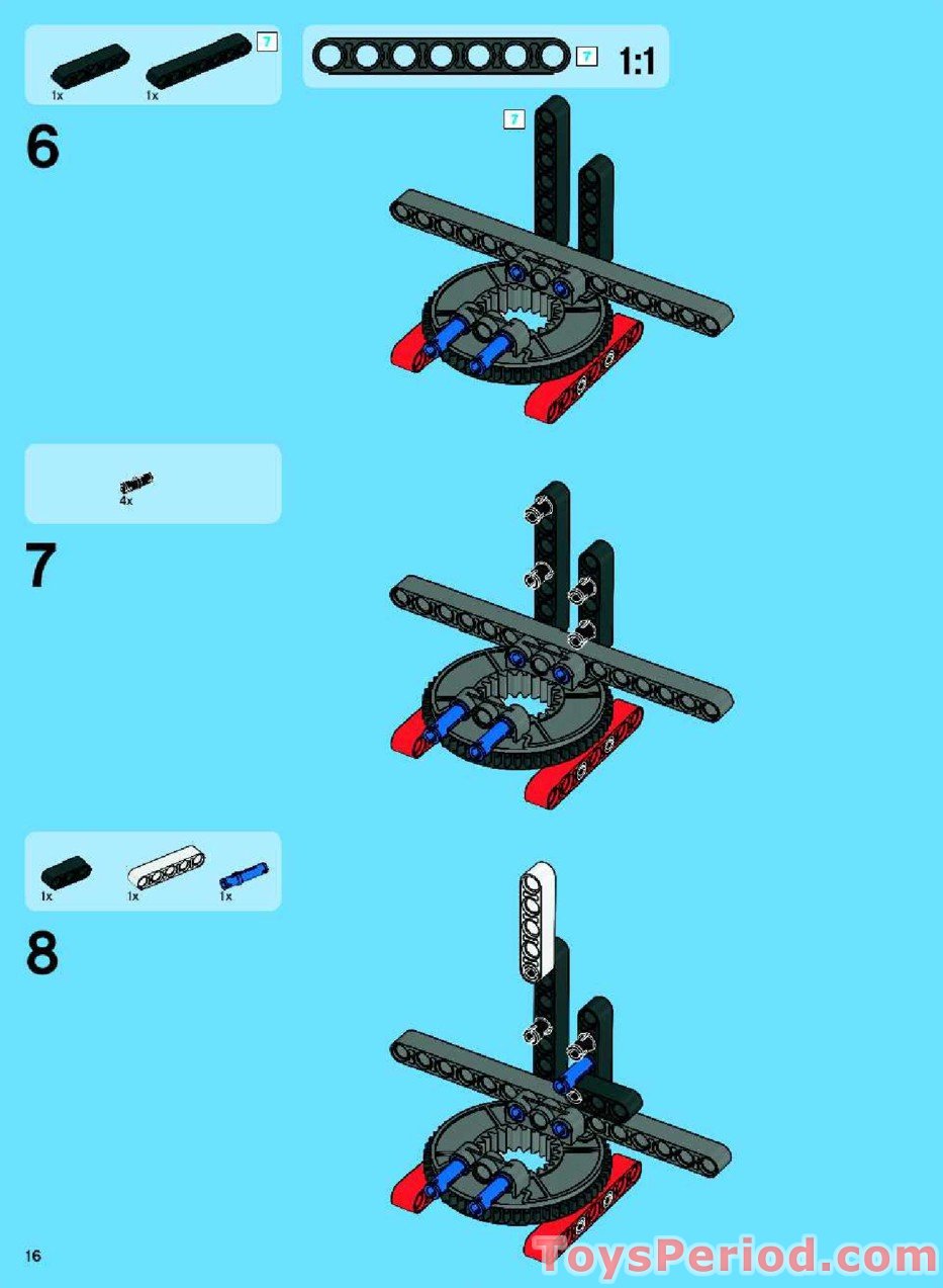 LEGO 8294 Excavator Instructions and Parts List