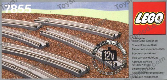 LEGO 7855 8 Curved Electric Rails Gray 12v Set Parts List