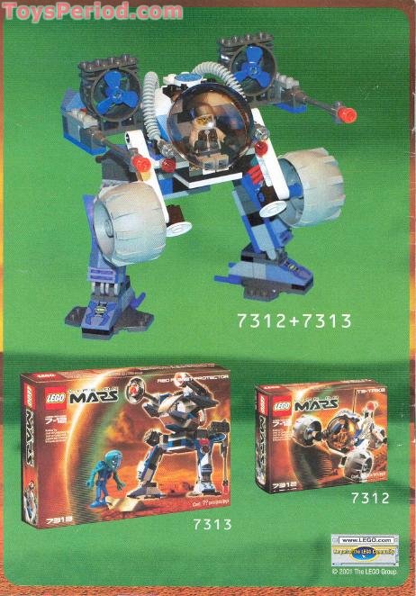 LEGO 7313 Red Planet Protector Instructions and Parts List