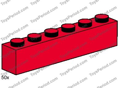 LEGO 3477 1x6 Red Bricks Set Parts List
