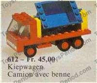 LEGO 612 Tipper Truck Instructions and Parts List