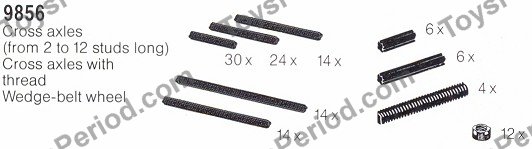 LEGO 9856 Assortment of Cross Axles Set Parts List