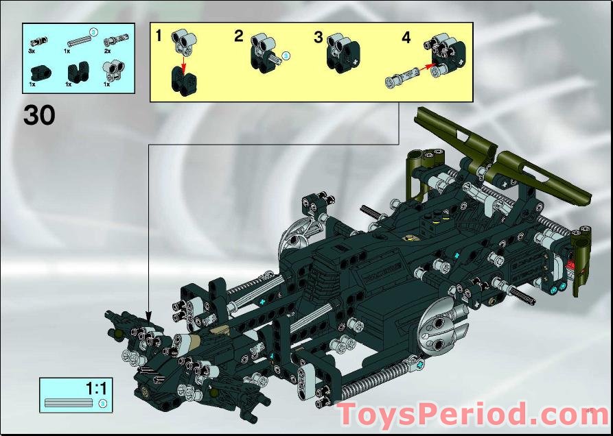 LEGO 8366 Supersonic RC Instructions and Parts List