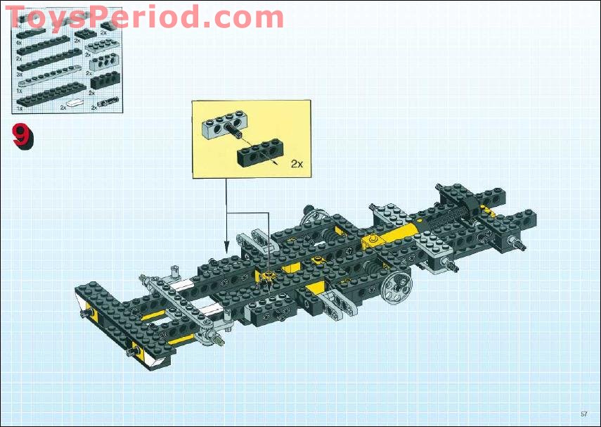 LEGO 8438 Pneumatic Crane Truck Instructions and Parts List