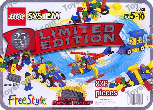 LEGO 3028 Limited Edition 25th Anniversary Silver Freestyle Tub Set ...