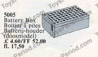 LEGO 5005 Battery Box 4.5v, Gray Set Parts List
