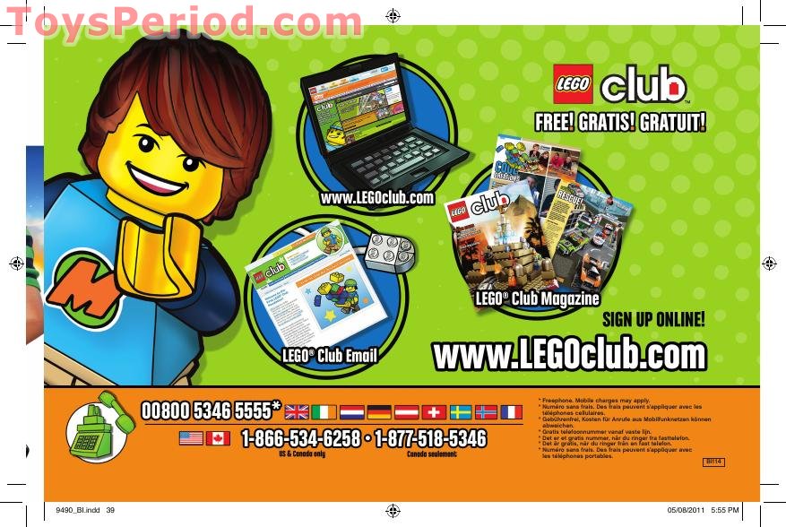 LEGO 9490 Droid Escape Instructions and Parts List