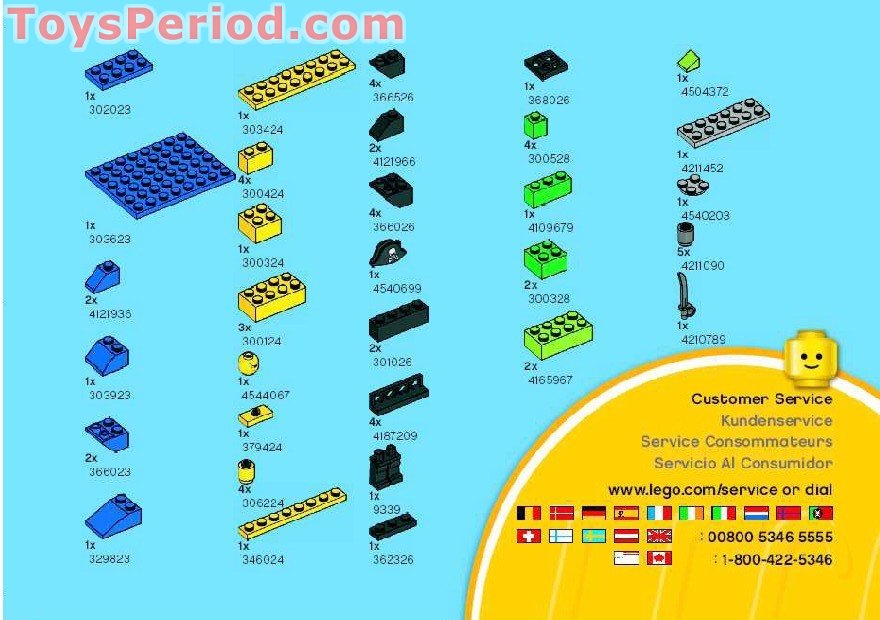 LEGO 6192 Pirate Building Set Instructions and Parts List