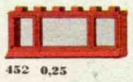 LEGO 452-2 1x6x2 Window, Red or White Set Parts List