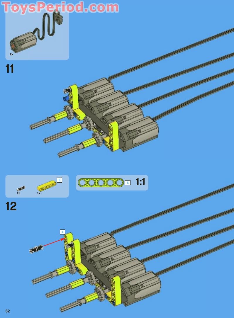 LEGO 8043 Motorized Excavator Instructions and Parts List