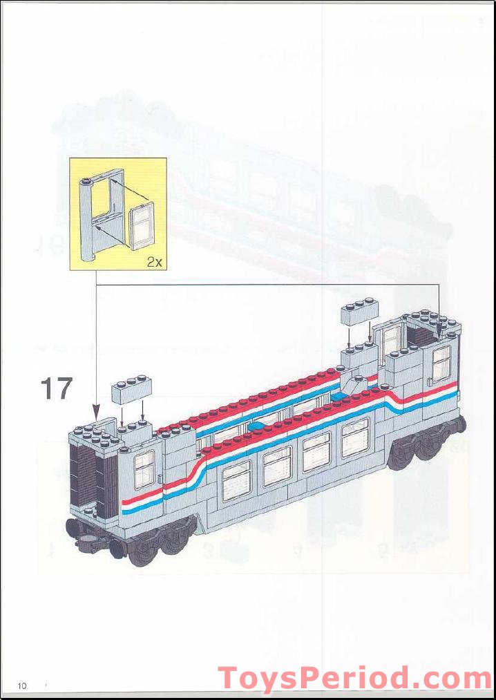 LEGO 10002 Railroad Club Car Instructions and Parts List