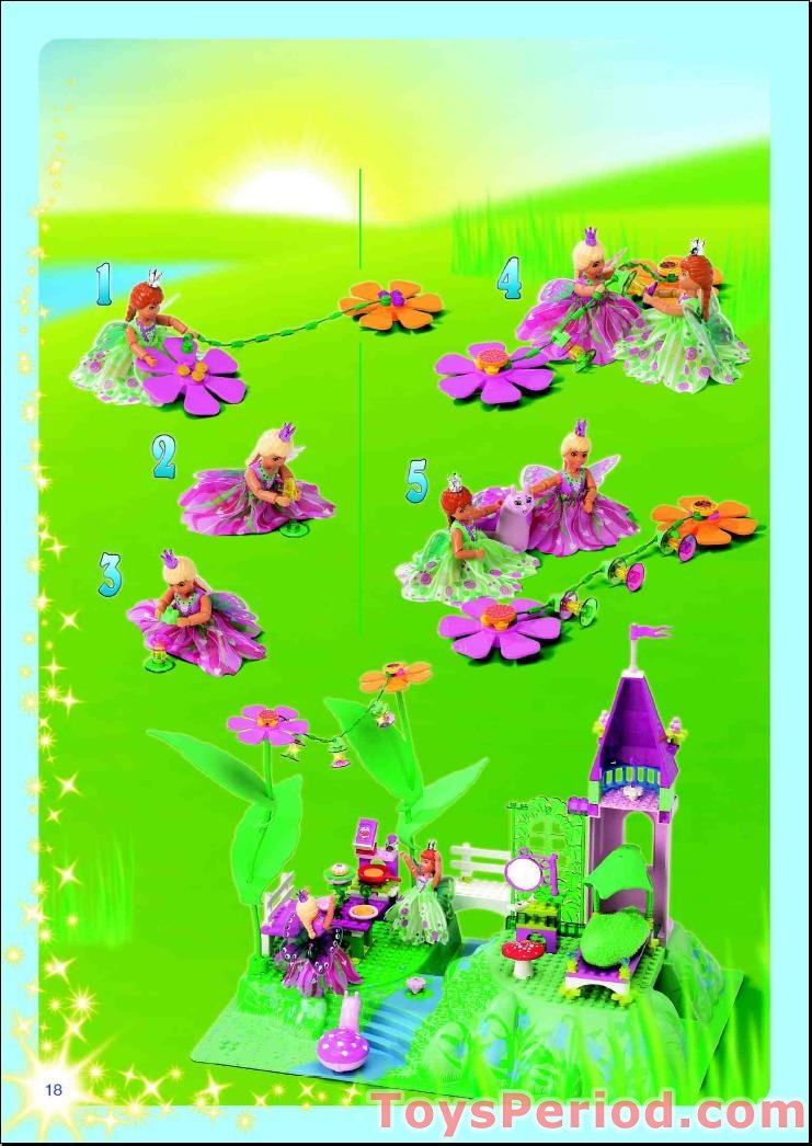 LEGO 5862-1 Flower Fairy Party, Blue Box Instructions and Parts List