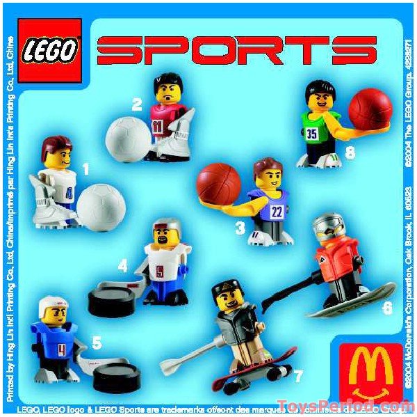 LEGO 7923 McDonald's Sports Set Number 1 - White Soccer Player Number 4 ...