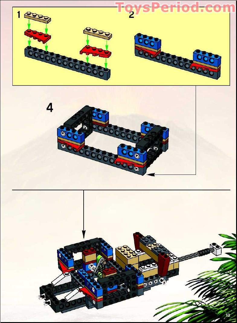 LEGO 7298 Dino Air Tracker Instructions and Parts List