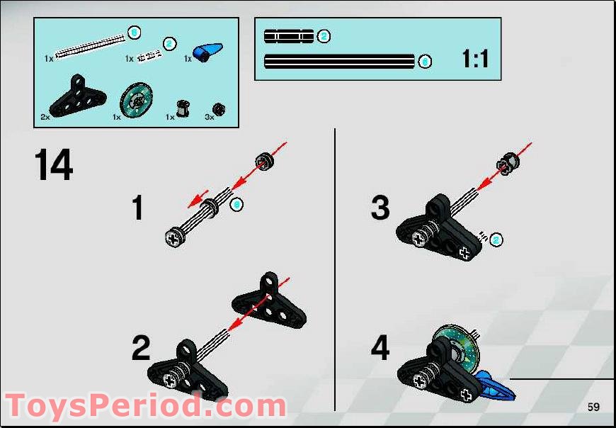 LEGO 8645 Muscle Slammer Bike Instructions and Parts List