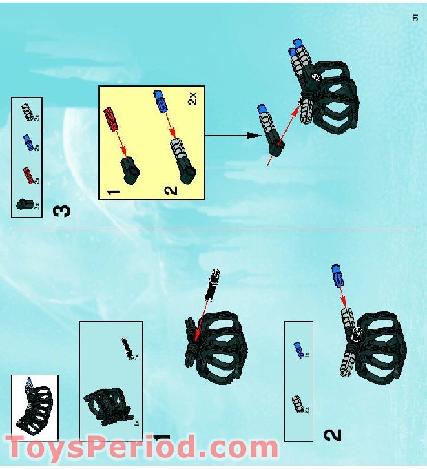 LEGO 8926 Toa Undersea Attack Instructions and Parts List