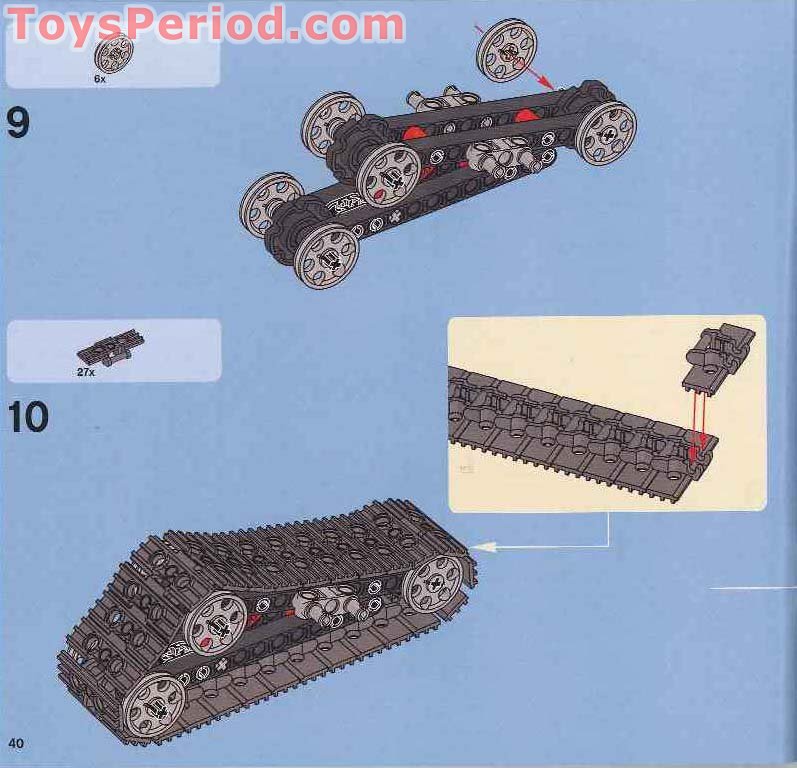 LEGO 8272 Snowmobile Instructions and Parts List