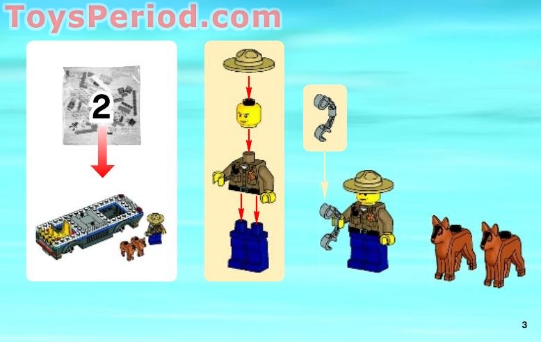 LEGO 4441 Police Dog Van Instructions and Parts List