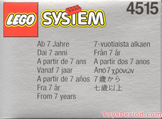 LEGO 4515 Straight Tracks Instructions and Parts List