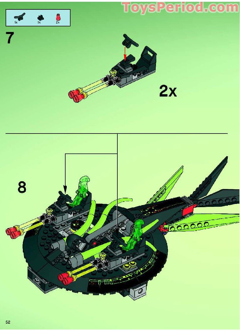 LEGO 7691 ETX Alien Mothership Assault Instructions and Parts List