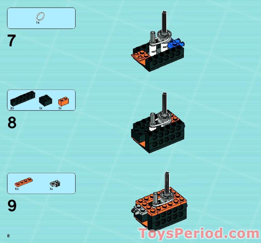 LEGO 8634 Mission 5: Turbocar Chase Instructions and Parts List