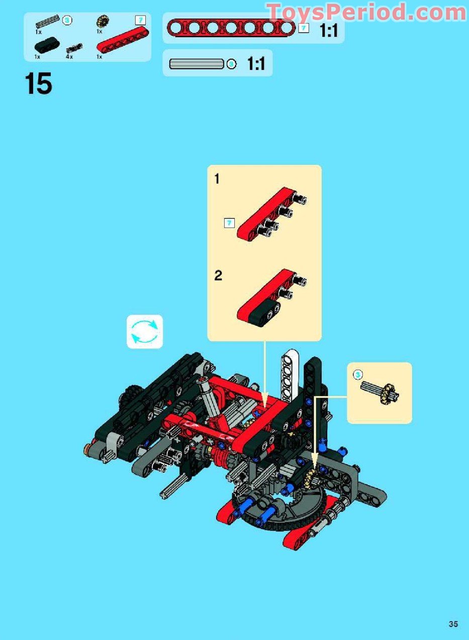 LEGO 8294 Excavator Instructions and Parts List