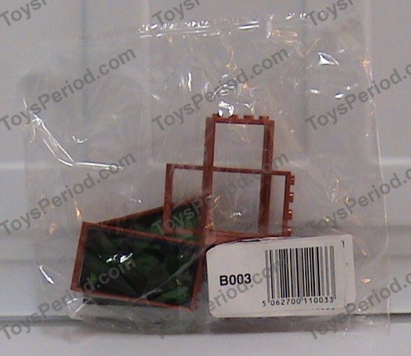 LEGO 3449 1x4x6 Black Door Frame with Transparent Blue Panes Set Parts List