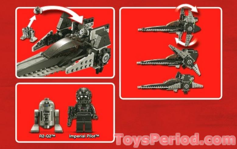 LEGO 7915 Imperial V-wing Starfighter Instructions and Parts List