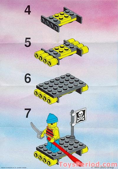 LEGO 1733 Shipwrecked Pirate - Boxed Instructions and Parts List