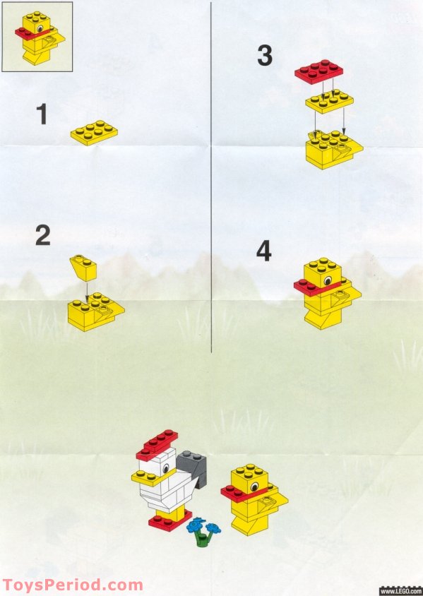 LEGO 1264 Easter Chicks Instructions and Parts List
