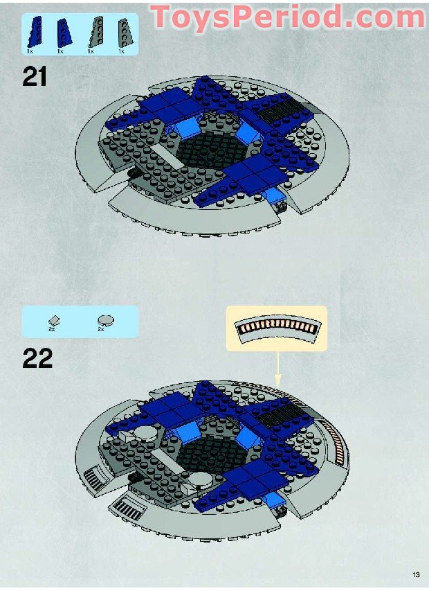 LEGO 7678 Droid Gunship Instructions and Parts List