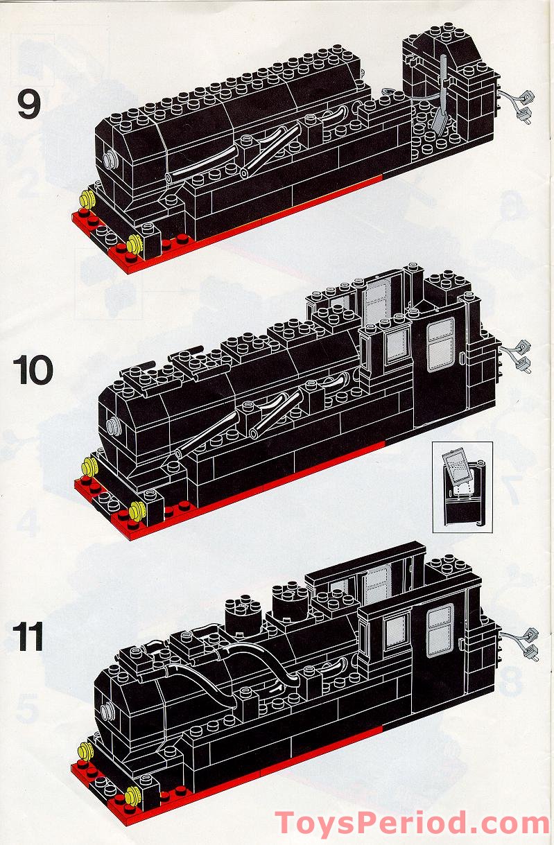 LEGO 7750 Electric Steam Locomotive, 12v Instructions and Parts List