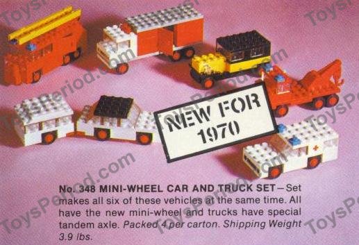 LEGO 348-2 Mini-Wheel Car and Truck Set Instructions and Parts List