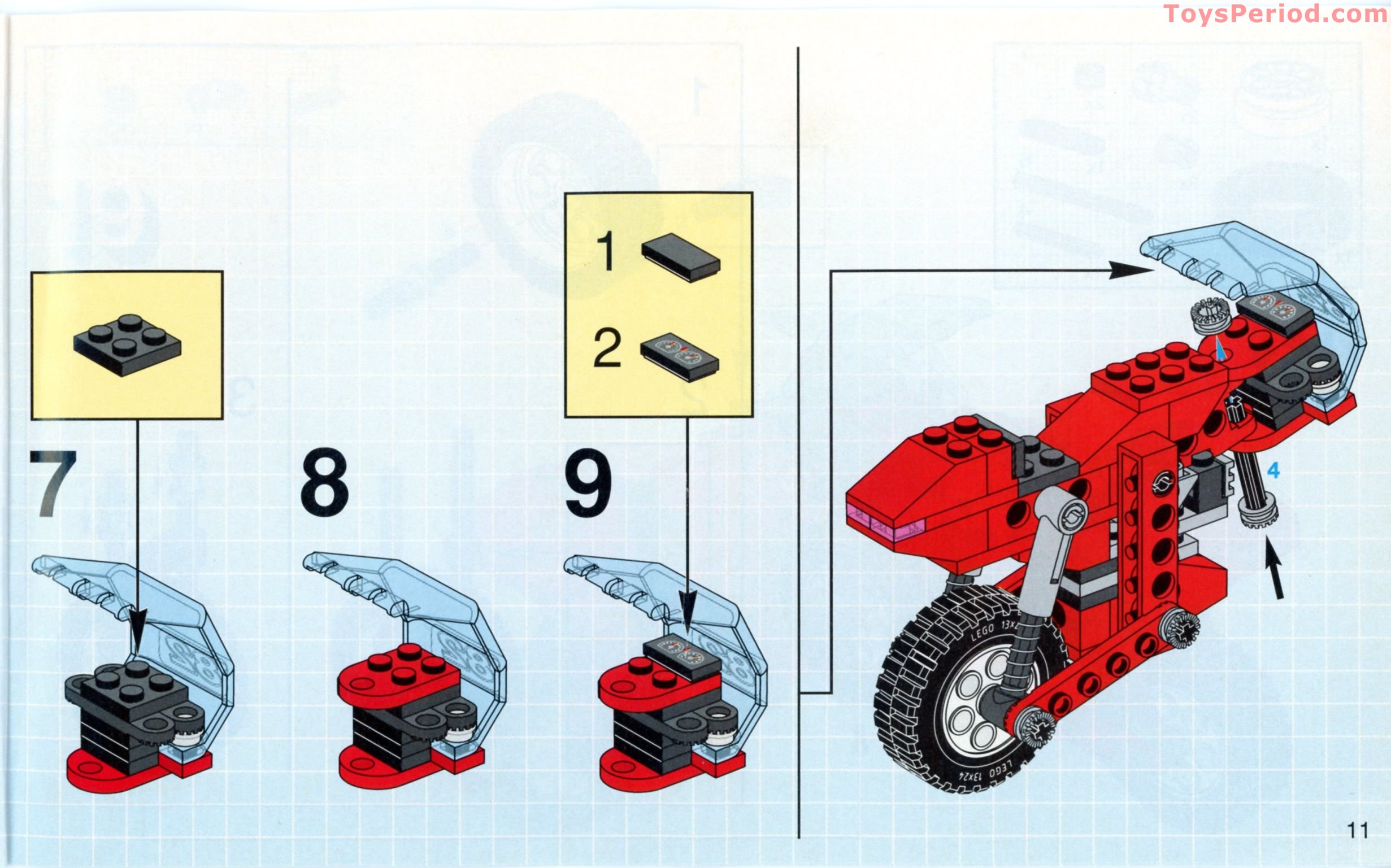LEGO 8210 Nitro GTX Bike Instructions and Parts List