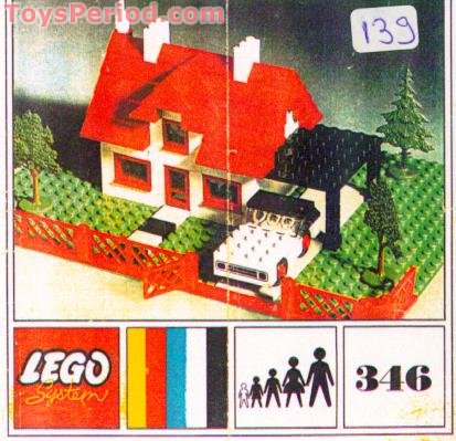 LEGO 346-2 House with Car Instructions and Parts List