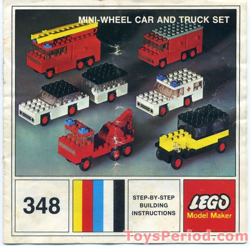 LEGO 348-2 Mini-Wheel Car and Truck Set Instructions and Parts List