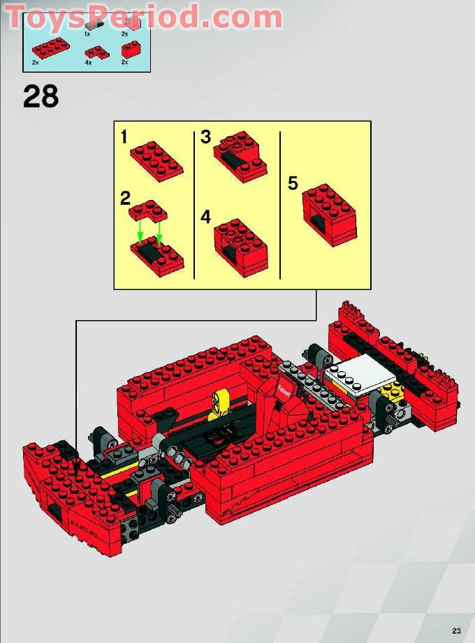 LEGO 8143 Ferrari 1:17 F430 Challenge Instructions and Parts List
