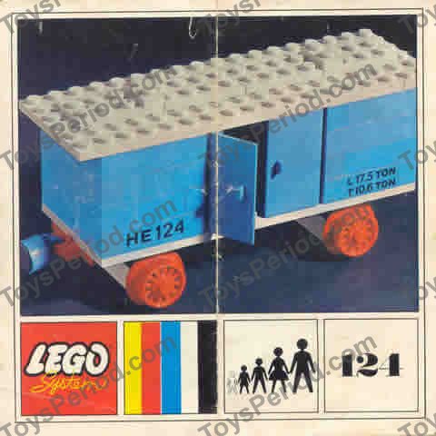 LEGO 124 Goods Wagon Instructions and Parts List