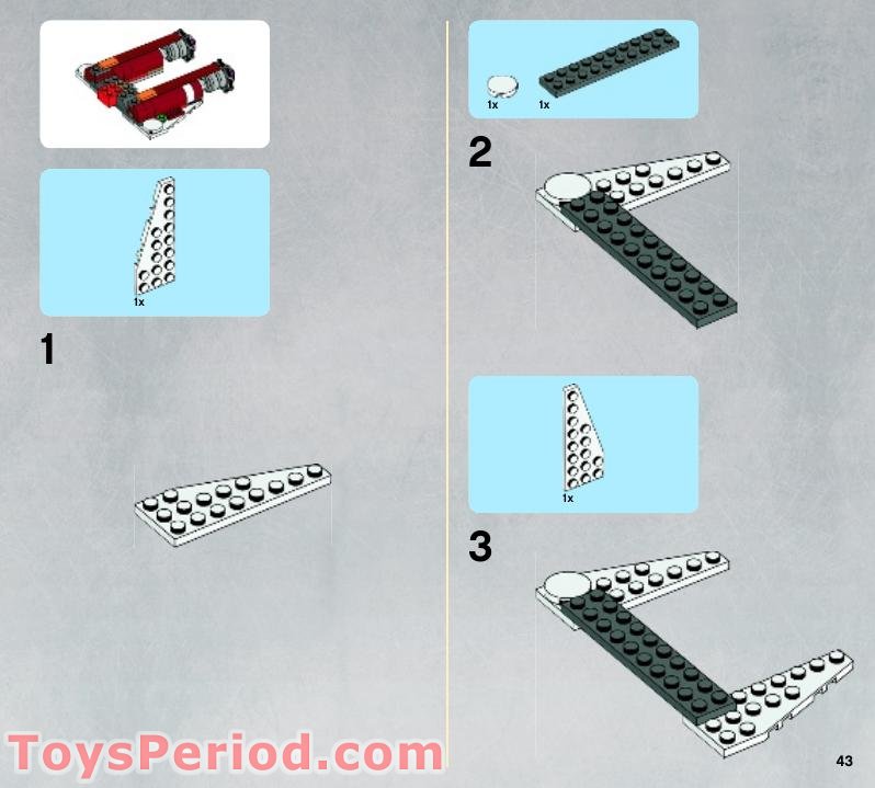 LEGO 9497 Republic Striker-class Starfighter Instructions and Parts List