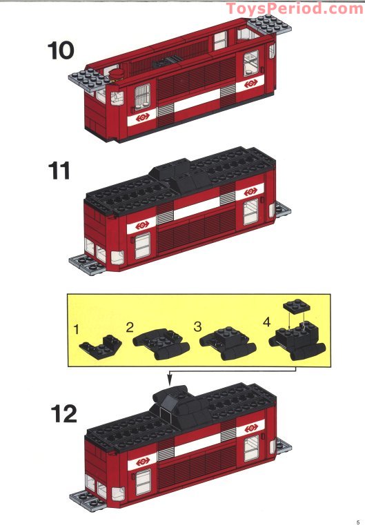 LEGO 4551 Crocodile Locomotive Instructions and Parts List