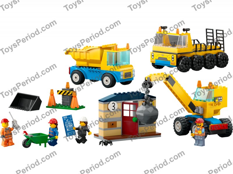 LEGO 60391 Construction Trucks and Wrecking Ball Crane Set Parts List