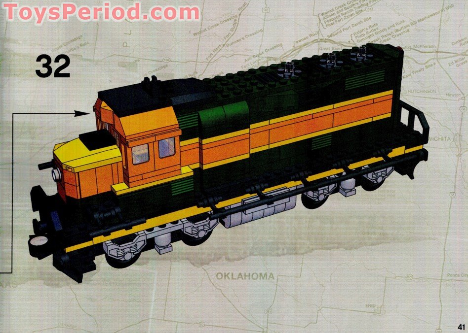 LEGO 10133 Burlington Northern Santa Fe BNSF GP-38 Locomotive ...