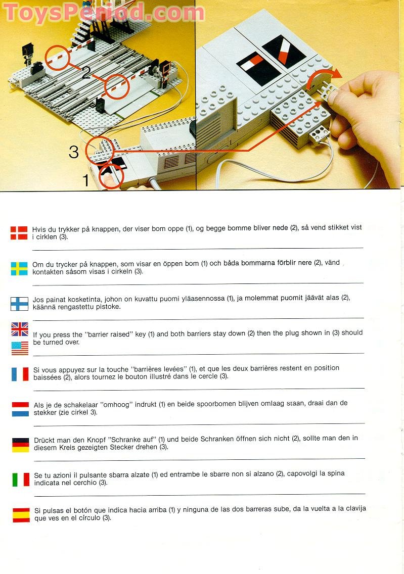 LEGO 7866 Level Crossing with Electric Gates Instructions and Parts List