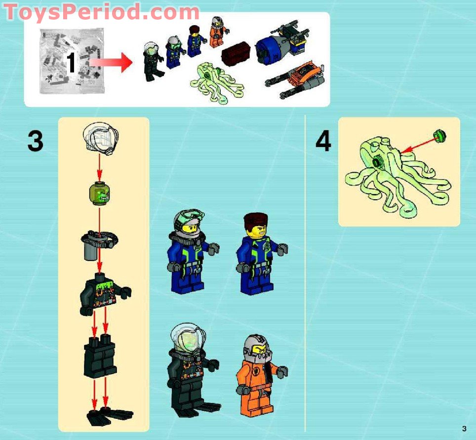 LEGO 8636 Mission 7: Deep Sea Quest Instructions and Parts List